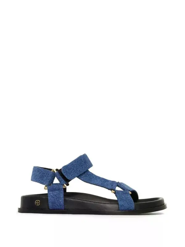 ANINE BING Jess Sandals With Gold-tone Hardware - Blue