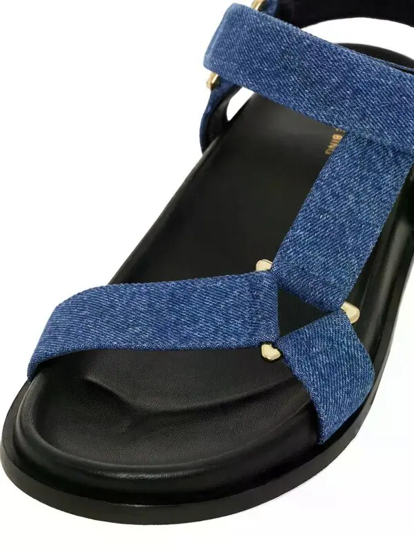 ANINE BING Jess Sandals With Gold-tone Hardware - Blue