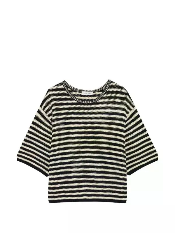 ANINE BING Theo Striped Knit Sweater