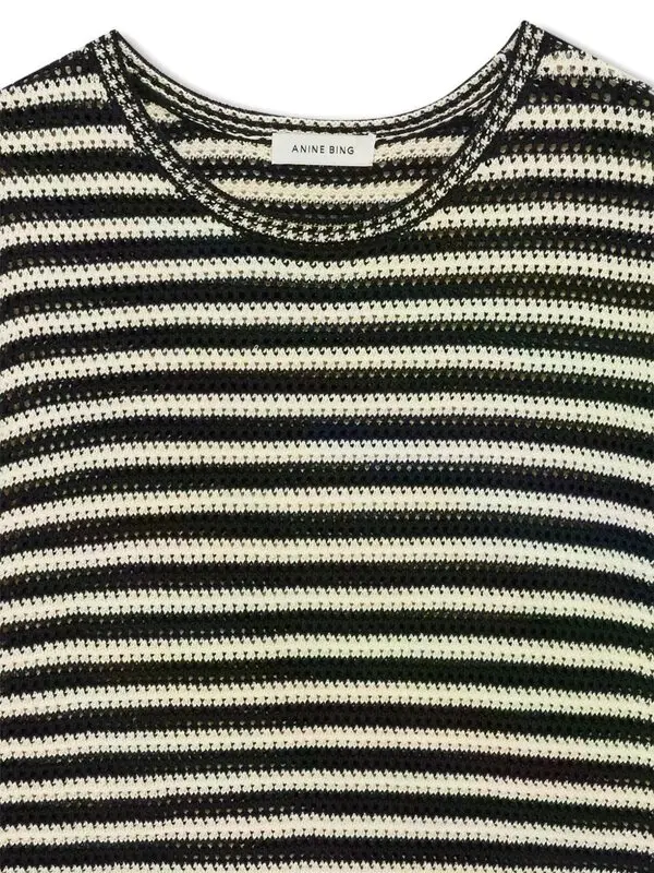 ANINE BING Theo Striped Knit Sweater