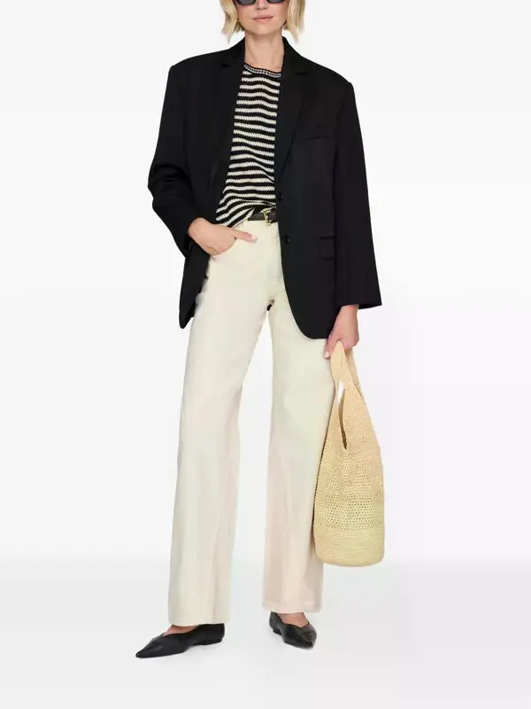ANINE BING Theo Striped Knit Sweater