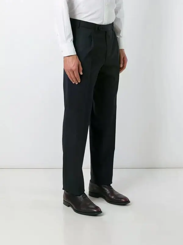 Canali Straight Leg Trousers - Blue