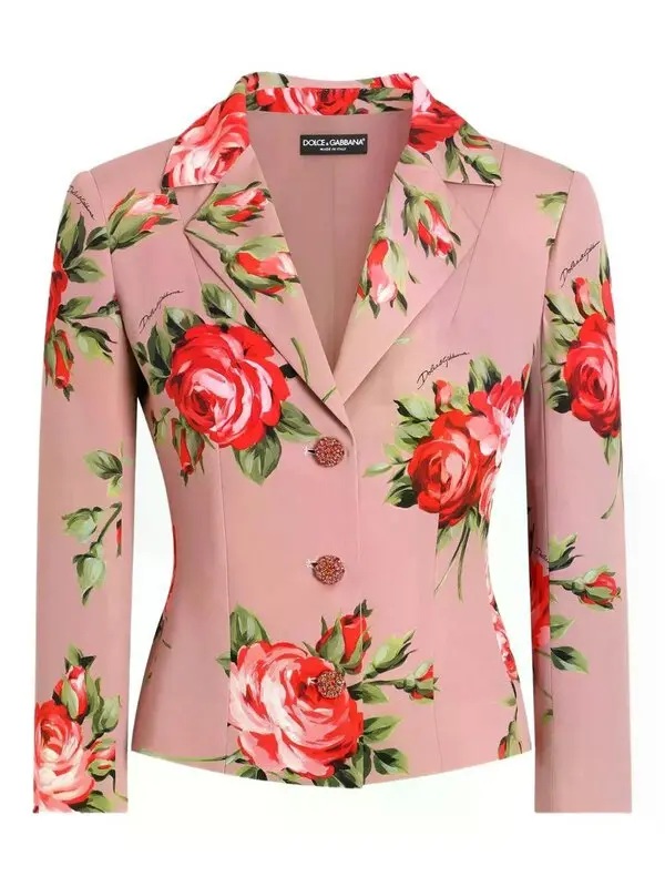 Dolce & Gabbana Floral Button Jacket - Pink