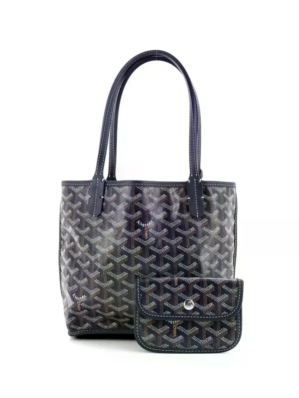 Goyard Anjou Reversible Tote Coated Canvas Mini Satchel - Blue