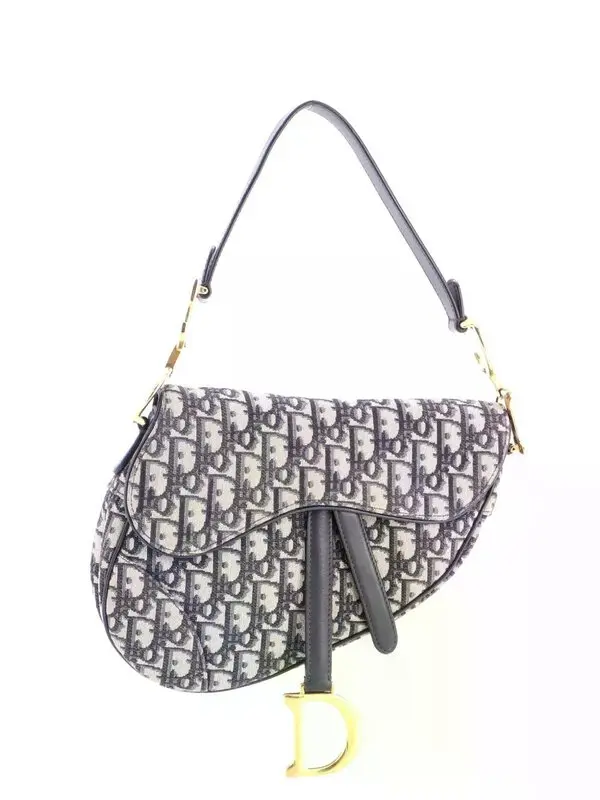 Dior Saddle Handbag Oblique Canvas Medium - Blue