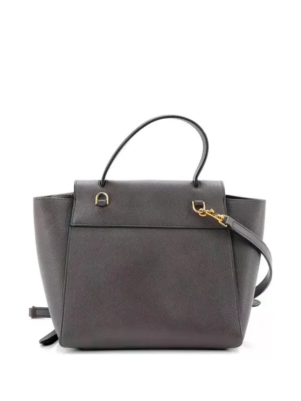 Celine Belt Bag Textured Leather Nano Shoulder Bag - Grey