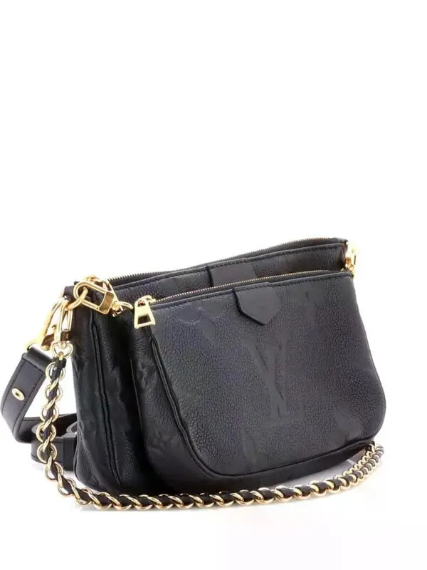 LOUIS VUITTON Multi Pochette Accessoires Monogram Empreinte Giant Crossbody Bag - Black