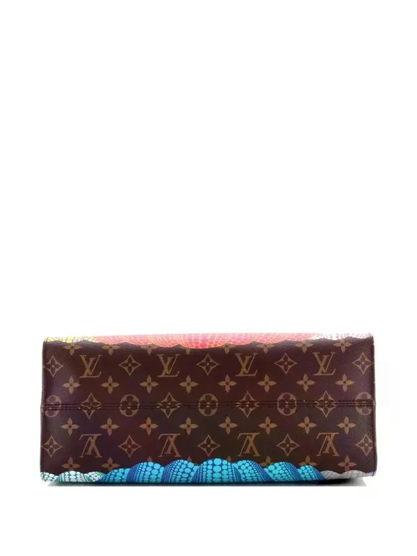 LOUIS VUITTON Onthego Yayoi Kusama Pumpkins Monogram Canvas Mm Tote Bag - Brown