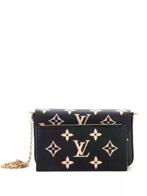LOUIS VUITTON Felicie Pochette Bicolor Monogram Empreinte Giant Crossbody Bag - Black