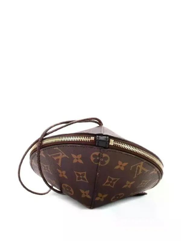 LOUIS VUITTON Toupie Handbag Monogram Canvas Clutch - Brown