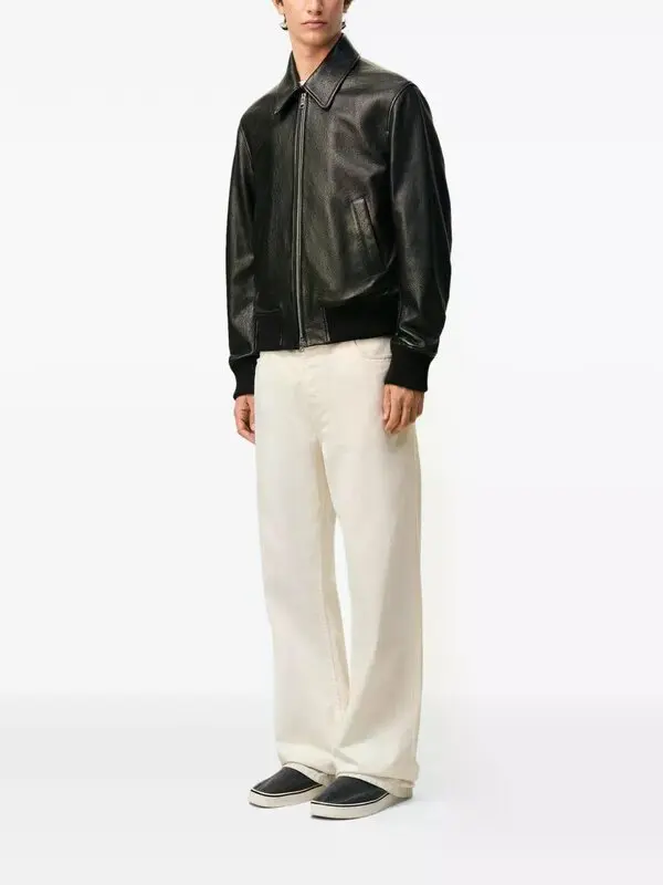 AMI Paris Lamb Leather Zipped Jacket