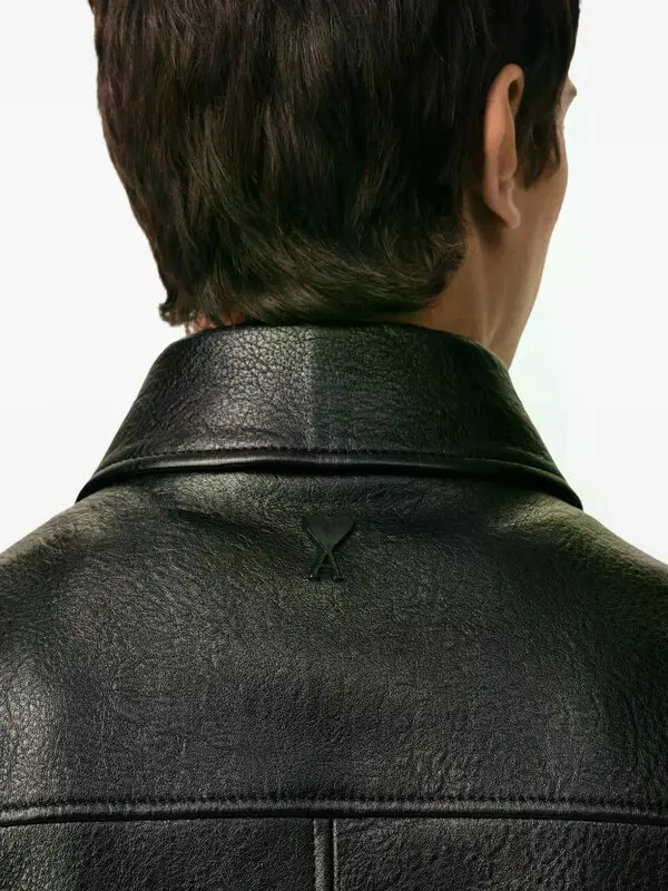 AMI Paris Lamb Leather Zipped Jacket