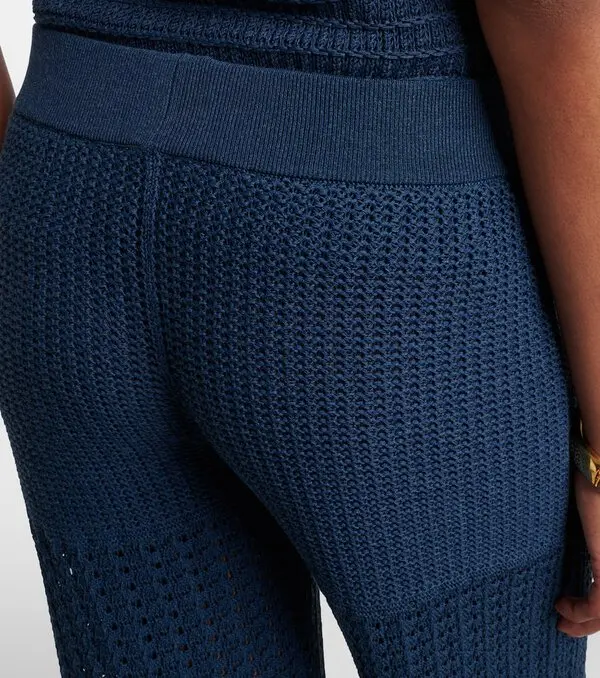ERES Embleme Open-knit Straight Pants - Blue