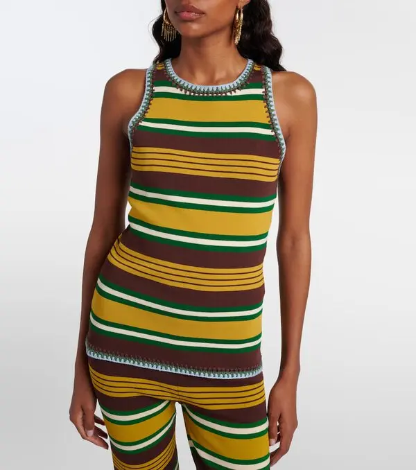 ALEMAIS Clover Knitted Striped Tank Top
