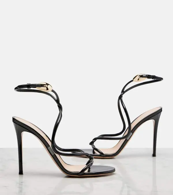 GIANVITO ROSSI Jungle Mamba Leather Sandals
