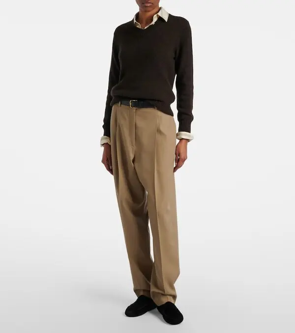 THE ROW Lucca Calf Hair Loafers - Black