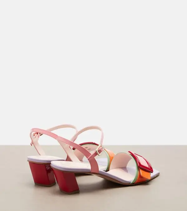 ROGER VIVIER Belle Vivier Patent Leather Sandals - Multicoloured