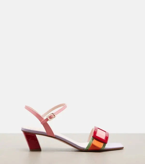 ROGER VIVIER Belle Vivier Patent Leather Sandals - Multicoloured