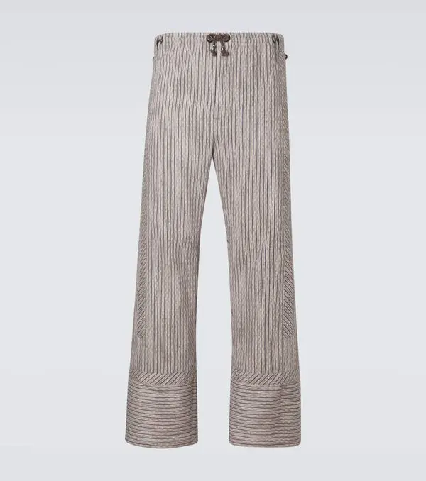KIKO KOSTADINOV Kyan Cotton And Linen-blend Straight Pants - Multicoloured