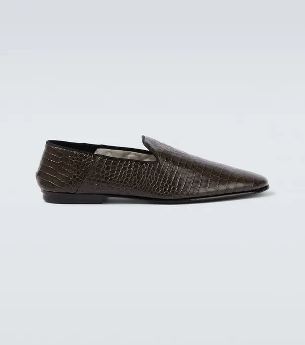 TOM FORD Steven Croc-effect Leather Loafers