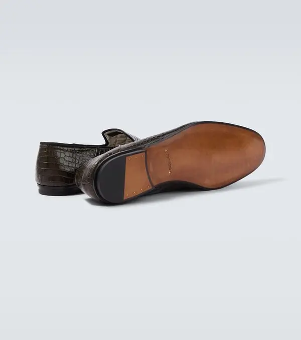 TOM FORD Steven Croc-effect Leather Loafers