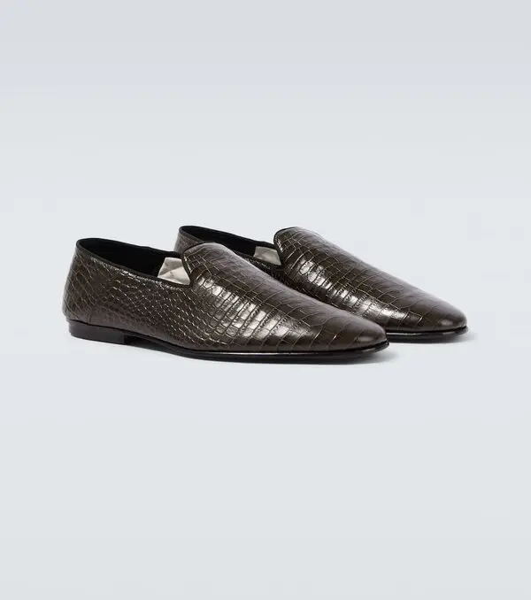 TOM FORD Steven Croc-effect Leather Loafers
