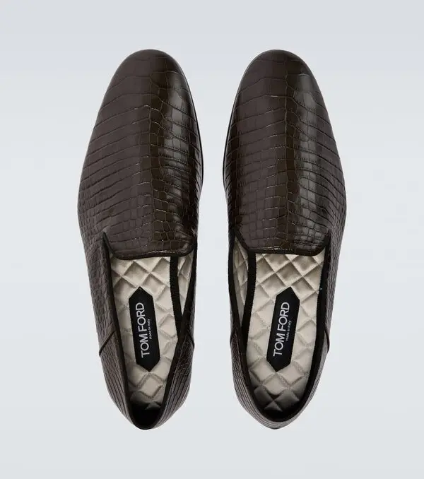 TOM FORD Steven Croc-effect Leather Loafers