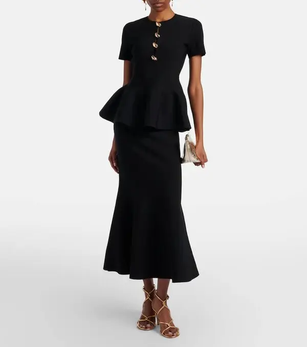 Roland Mouret Embellished Peplum Top