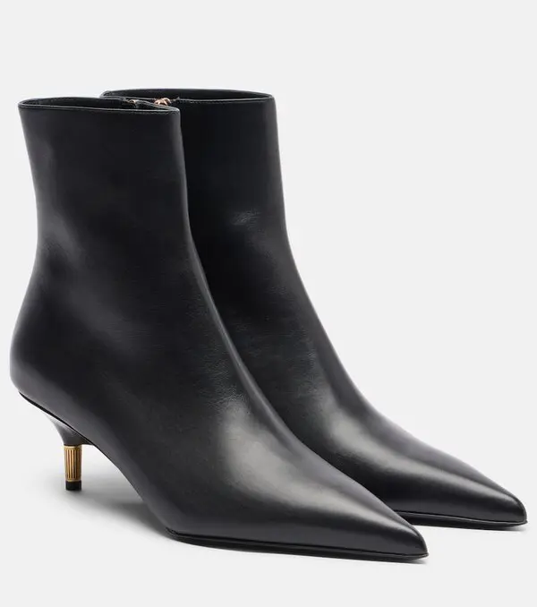 Khaite Bella Leather Ankle Boots - Black