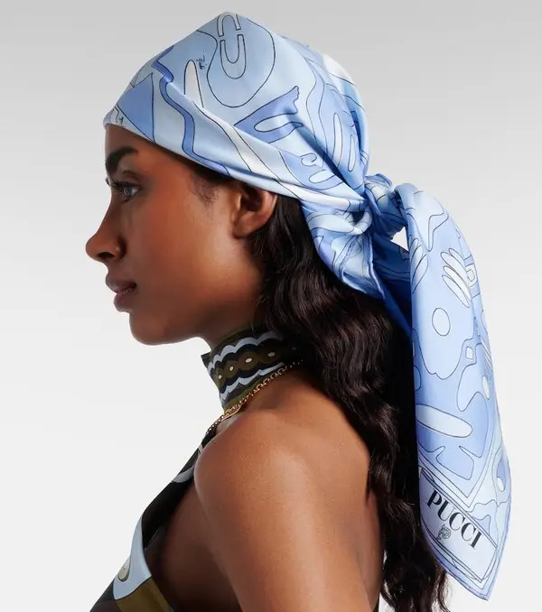Emilio Pucci Angoli Silk Twill Scarf