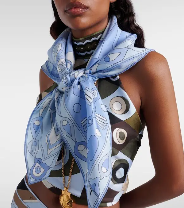 Emilio Pucci Angoli Silk Twill Scarf