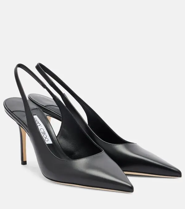 JIMMY CHOO Love Leather Slingback Pumps - Black