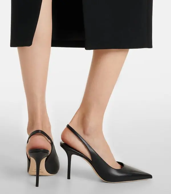 JIMMY CHOO Love Leather Slingback Pumps - Black