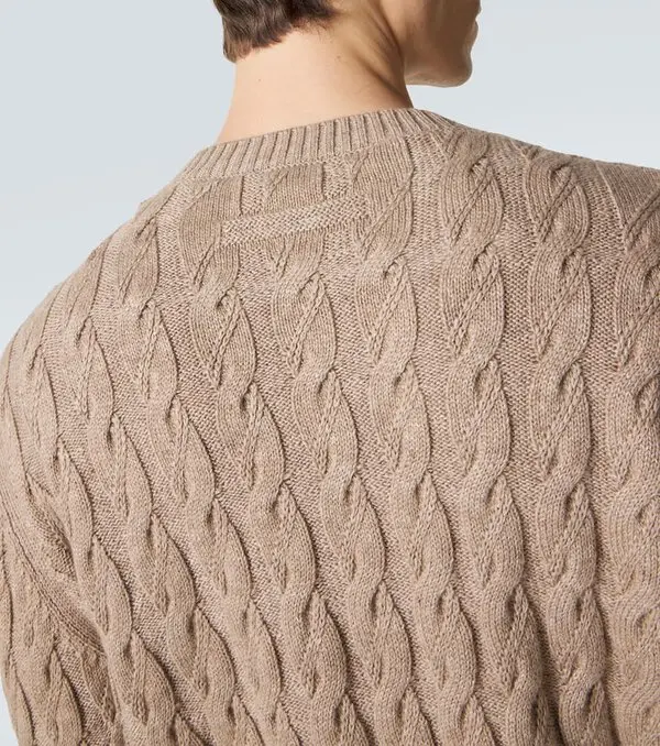 Zegna Cable-knit Linen, Cashmere, And Silk Sweater - Beige