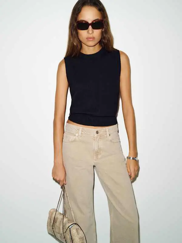 REFORMATION Roxana Cashmere Sweater Tank Top - Black