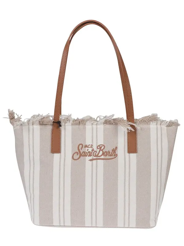 MC2 SAINT BARTH Striped Tote Bag - Beige
