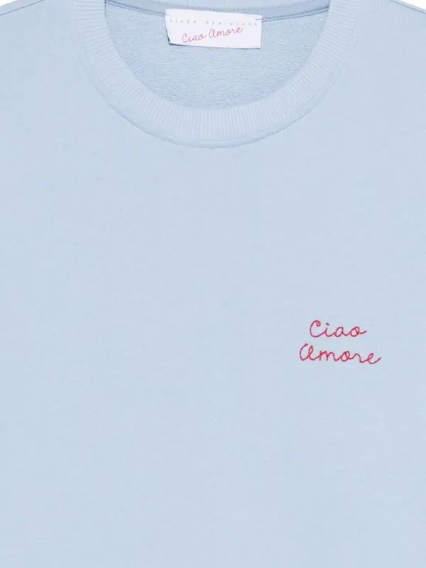Giada Benincasa Hello Love Crewneck Sweatshirt - Sky Blue