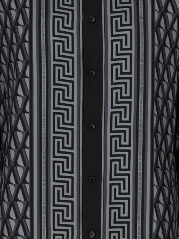 Versace Geometric Print Shirt - Grey