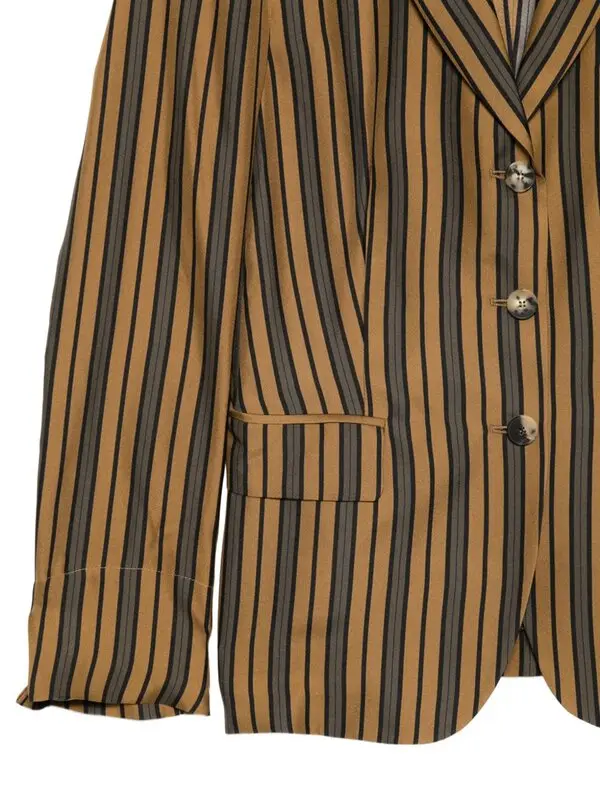 Alberto Biani Striped Silk Blazer Jacket
