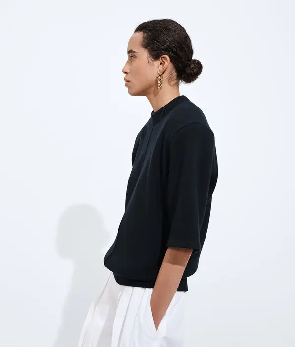 Bottega Veneta Wool Tailored Top - Midnight Blue