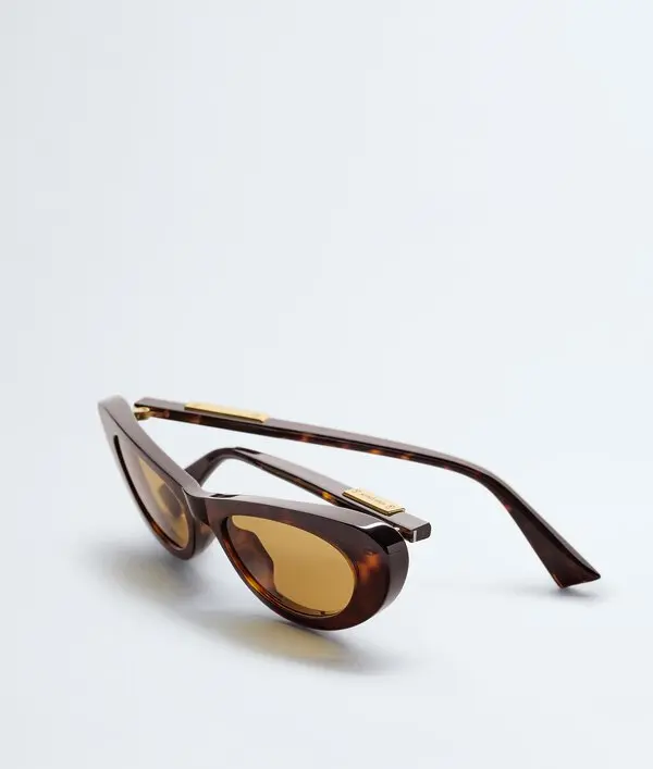Bottega Veneta Oval Sunglasses - Havana/yellow