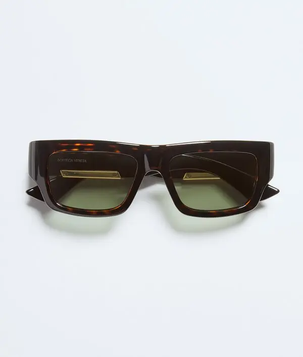 Bottega Veneta Squared Sunglasses - Havana/green