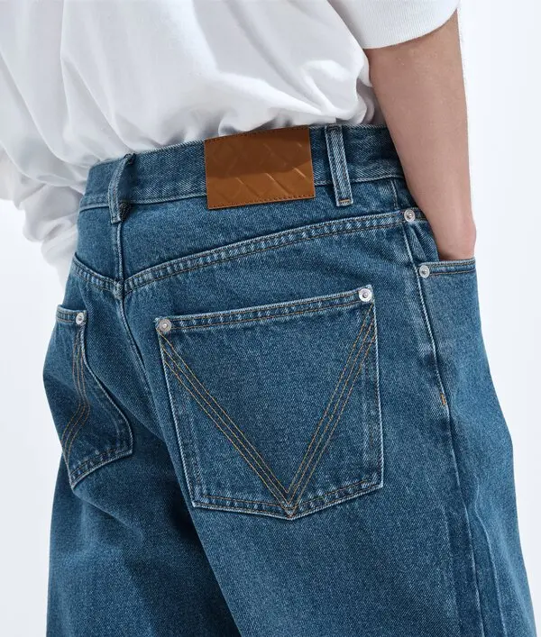 Bottega Veneta Medium Indigo Wide-leg Jeans - Mid Blue