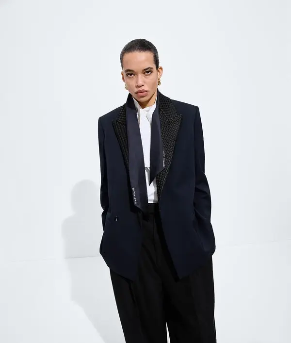 Bottega Veneta Silk Twill Necktie - Midnight Blue