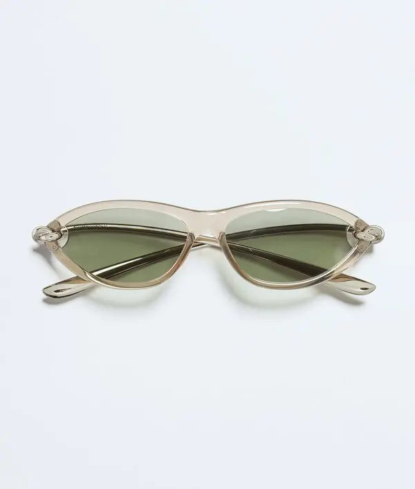 Bottega Veneta Knot Cat Eye Sunglasses - Beige/green