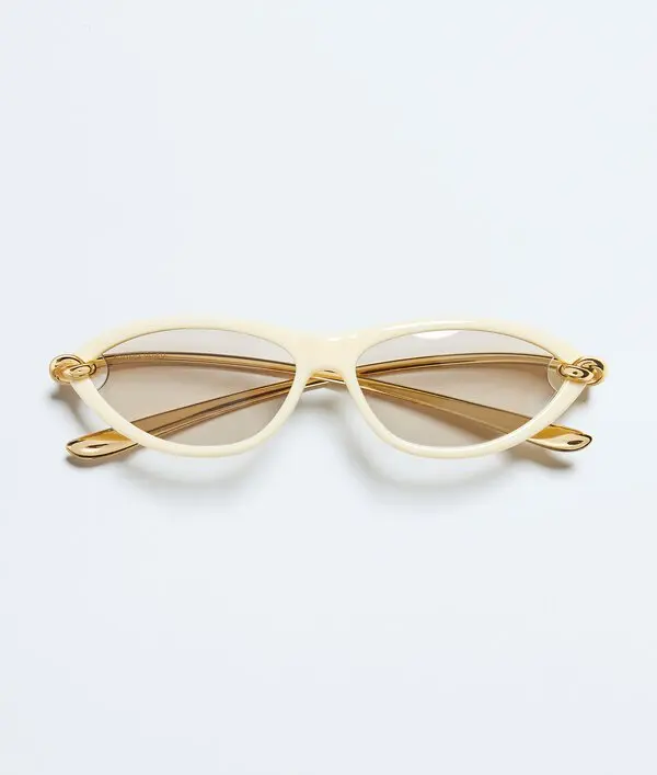Bottega Veneta Knot Cat Eye Sunglasses - Beige/grey