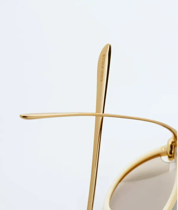 Bottega Veneta Knot Cat Eye Sunglasses - Beige/grey
