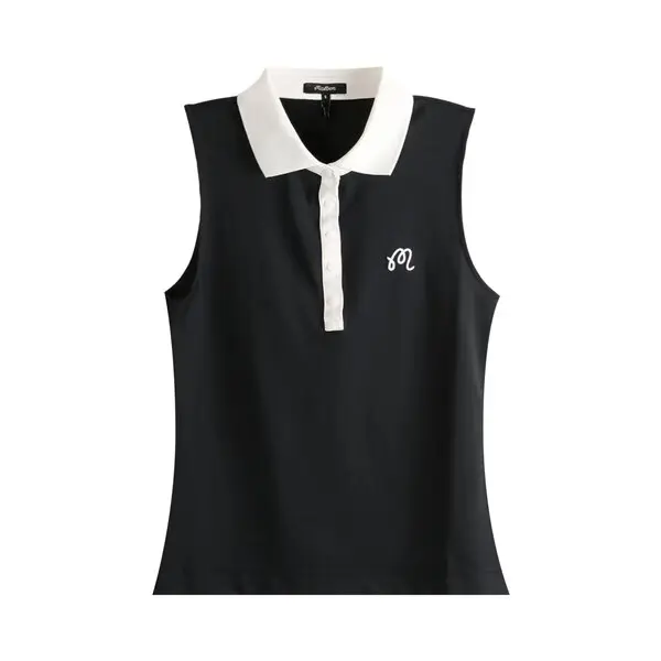 MALBON Claudia Sleeveless Polo - Black