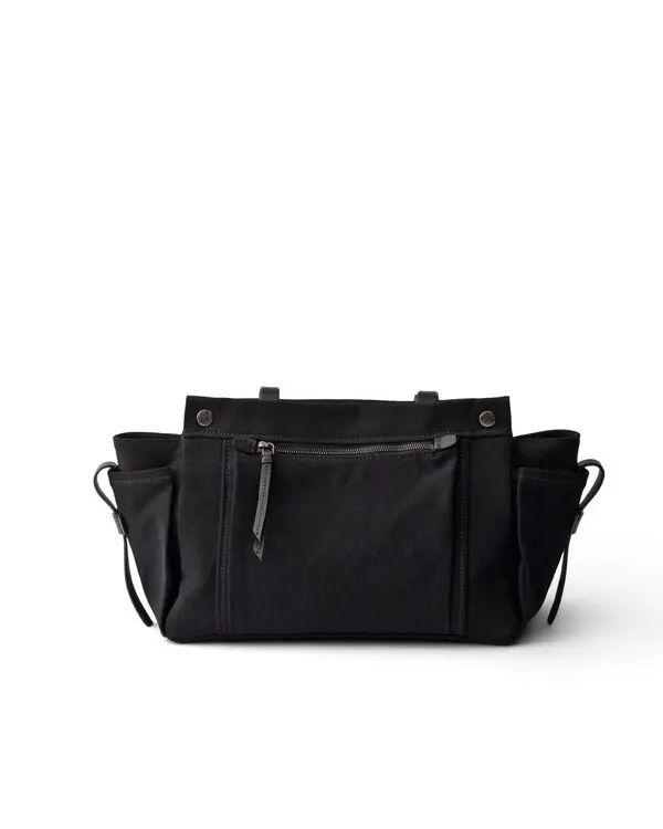 Prada Canvas And Leather Tote Bag - Black