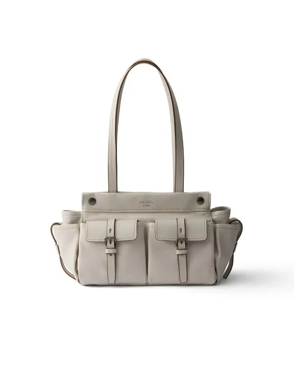 Prada Medium Leather Tote Bag - Neutral